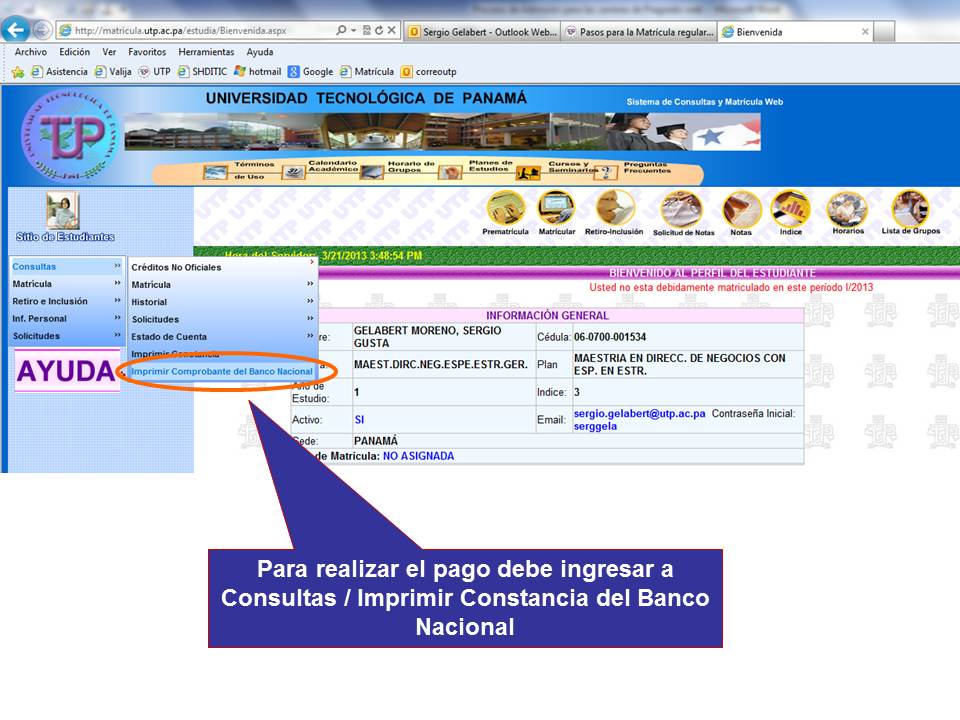 Pasos para la Matrícula regular de la UTP | Universidad Tecnológica de ...